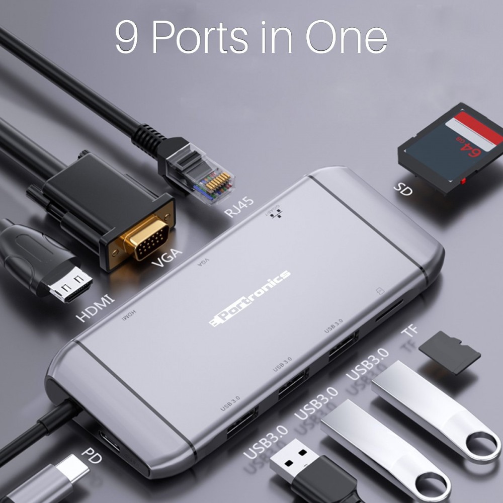 Buy Portronics Mport 9C Multiport Adapter Best Price in India