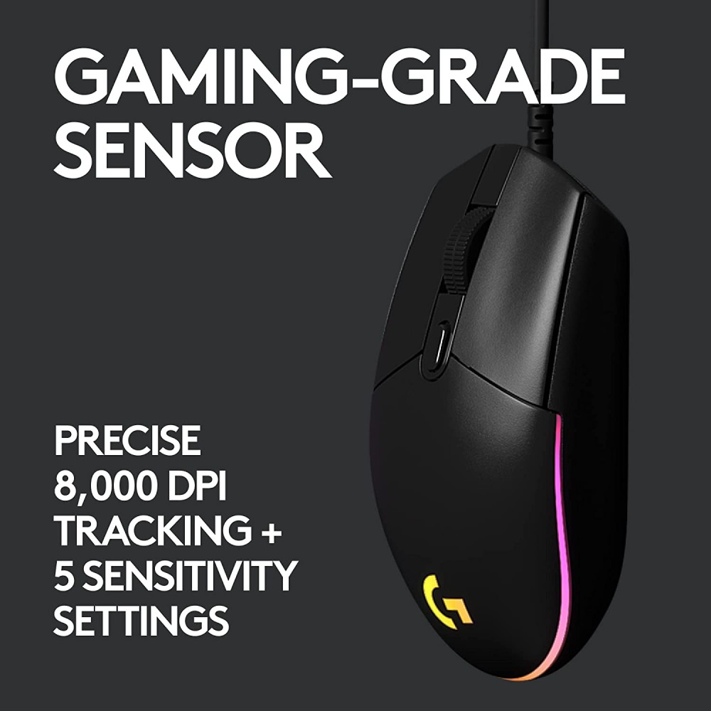 Logitech G203 Lightsync Gaming Mouse (Black) Best Price in India | RGB