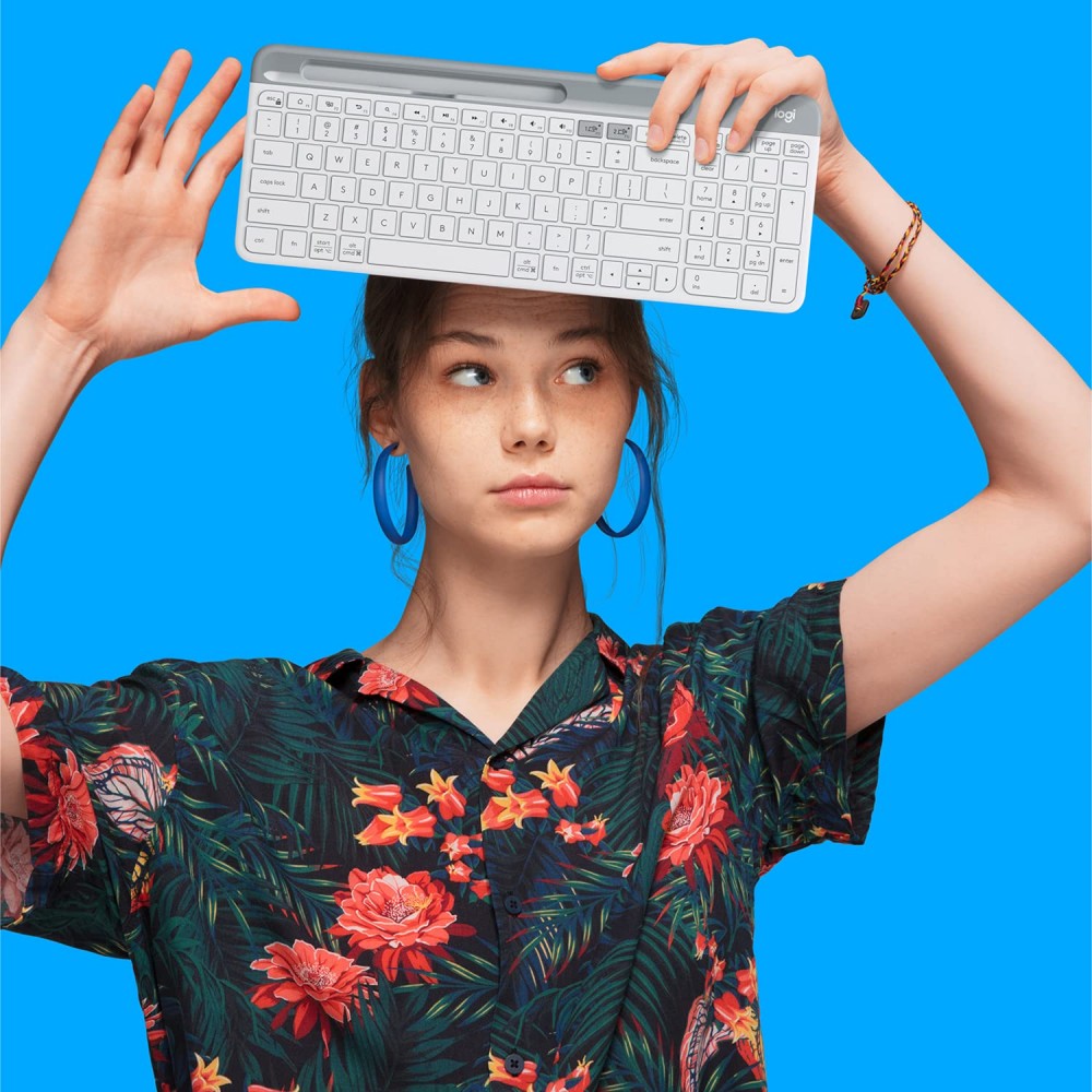 Logitech K580 Slim Multi-Device Wireless Keyboard (White) Best Price in ...