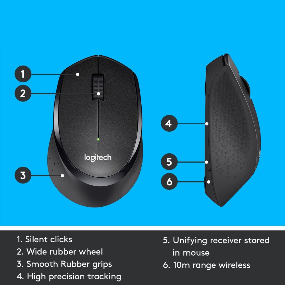 Logitech M330 Silent Plus Wireless Mouse (Black) Best Price in India