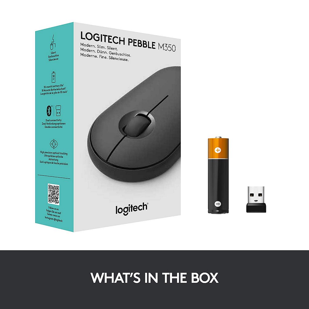 Logitech Pebble M350 Wireless Mouse (Graphite) Best Price in India