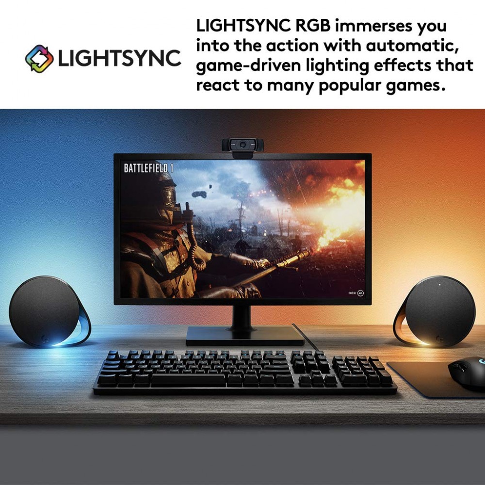 Logitech G560 RGB Lightsync Gaming Speaker for PC (Bluetooth/ Aux/ USB)