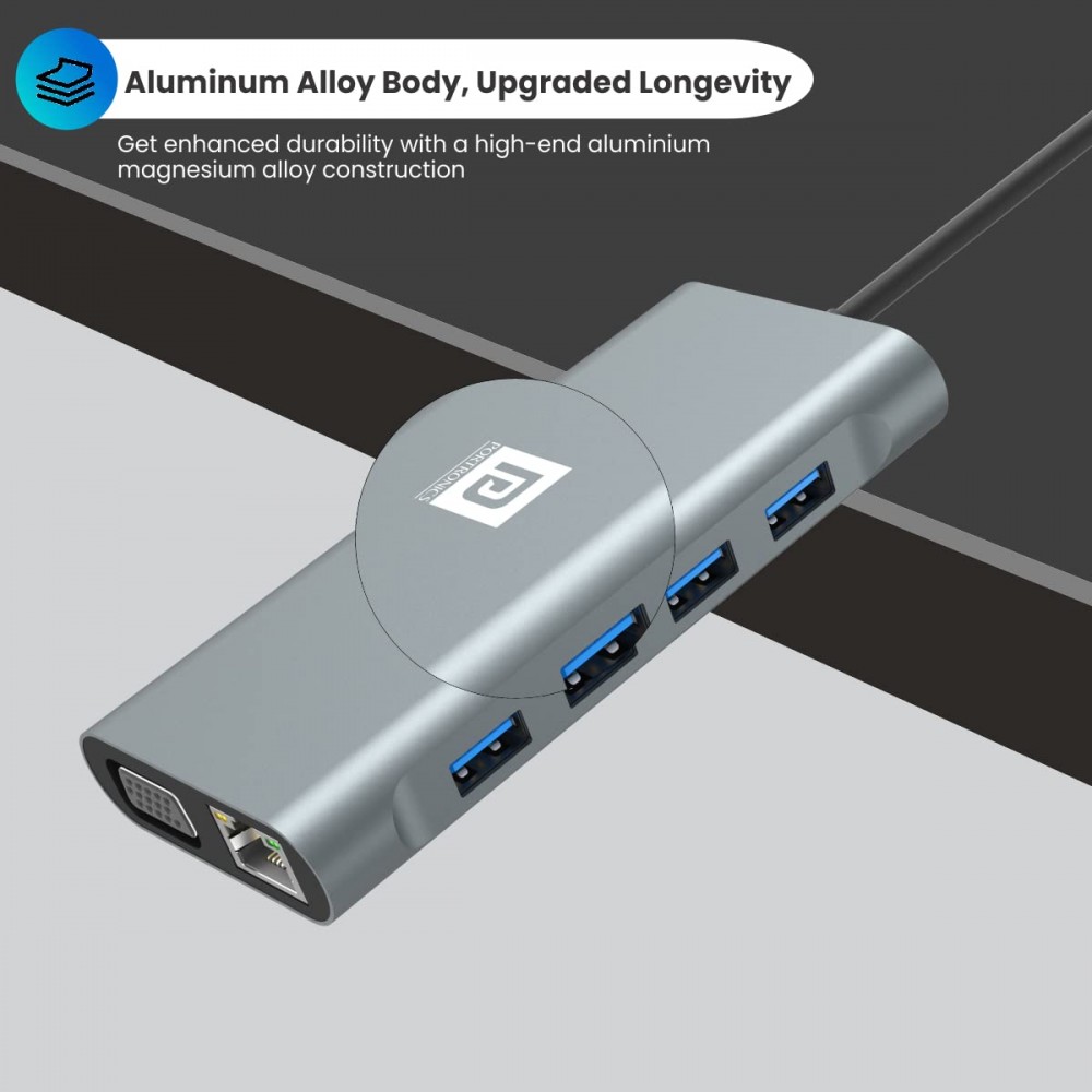 Portronics Mport 11C Type-C Docking Station Best Price in india (Mutiport)