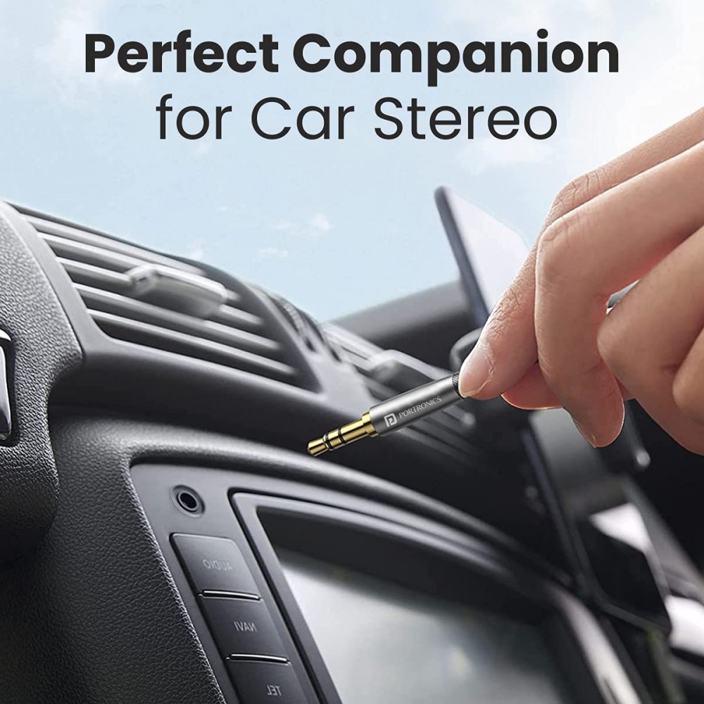 Portronics Konnect Aux 6 Spiral AUX Cable - 1.5 meter (POR-1261)