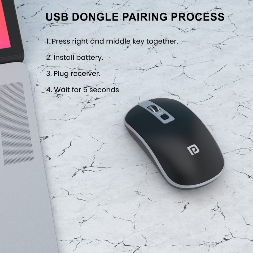 Portronics Toad 14 Wireless Mouse (2.4GHz/ USB Nano Dongle) - Thevaluestore