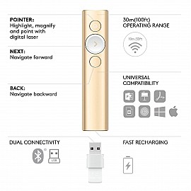 Logitech Spotlight (Gold) Laser Presentation Remote Best Price in India