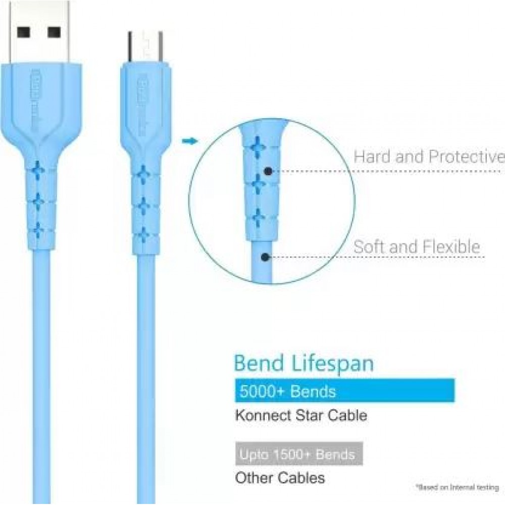 Portronics Konnect Star Micro USB Cable - Blue (POR-227) Lowest Price ...