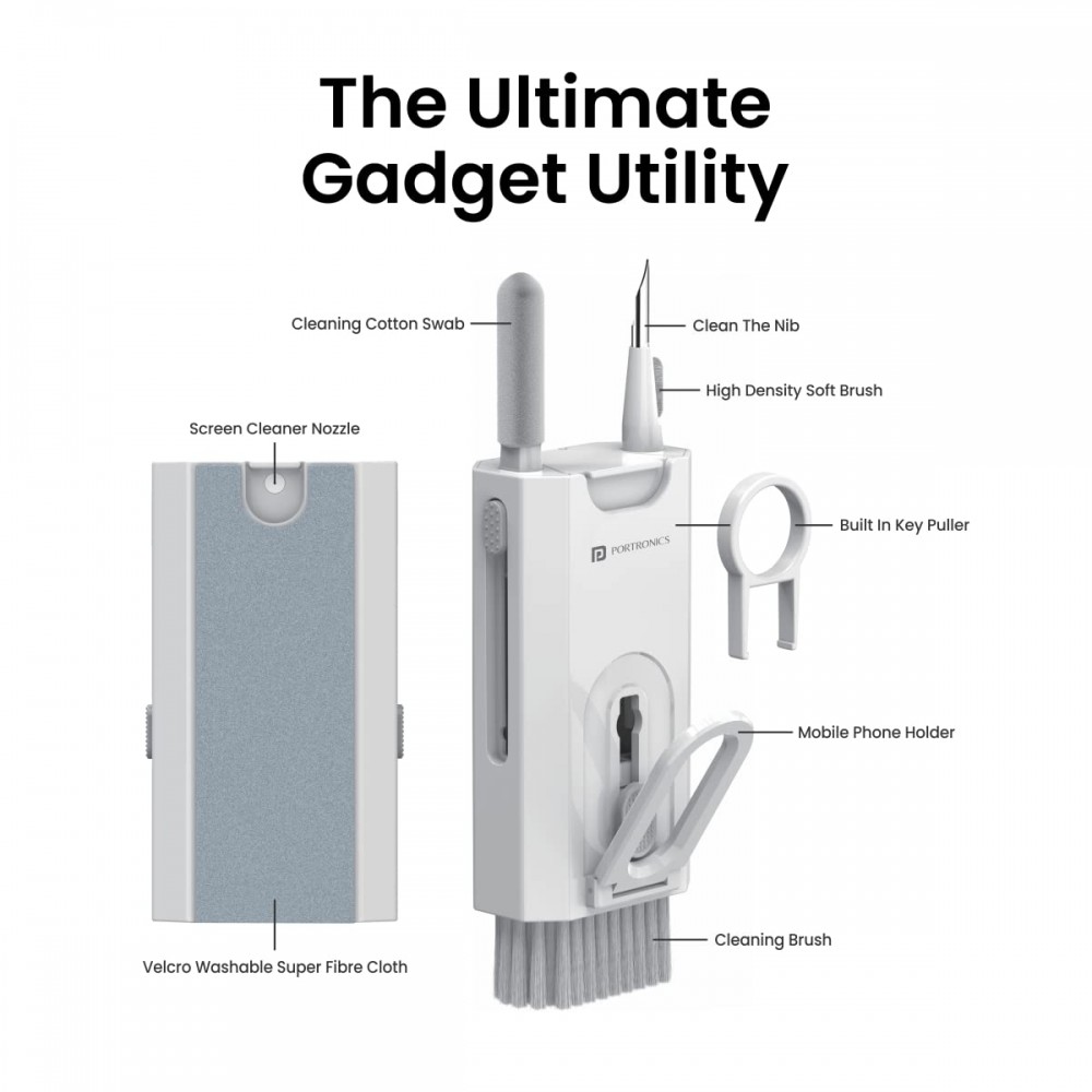 Portronics Clean M 8-in-1 Gadget Cleaning Kit Best Price on Thevaluestore