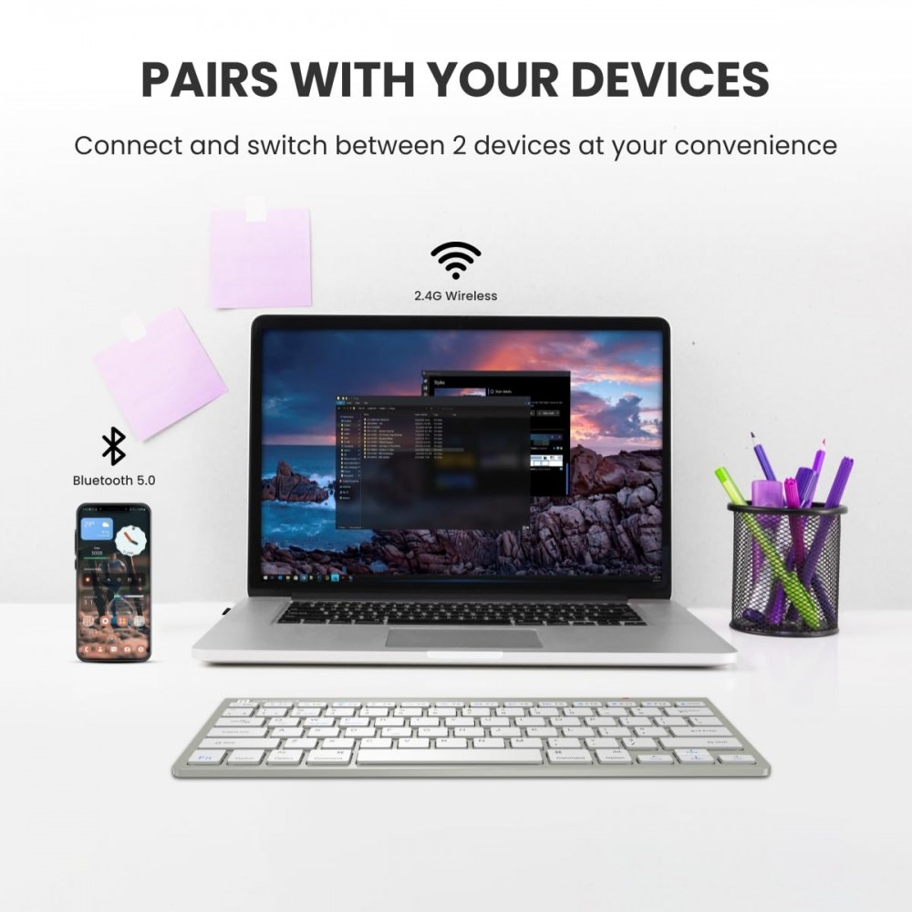 Buy Portronics Bubble Max Multimedia Wireless Keyboard (POR-1822) at ...