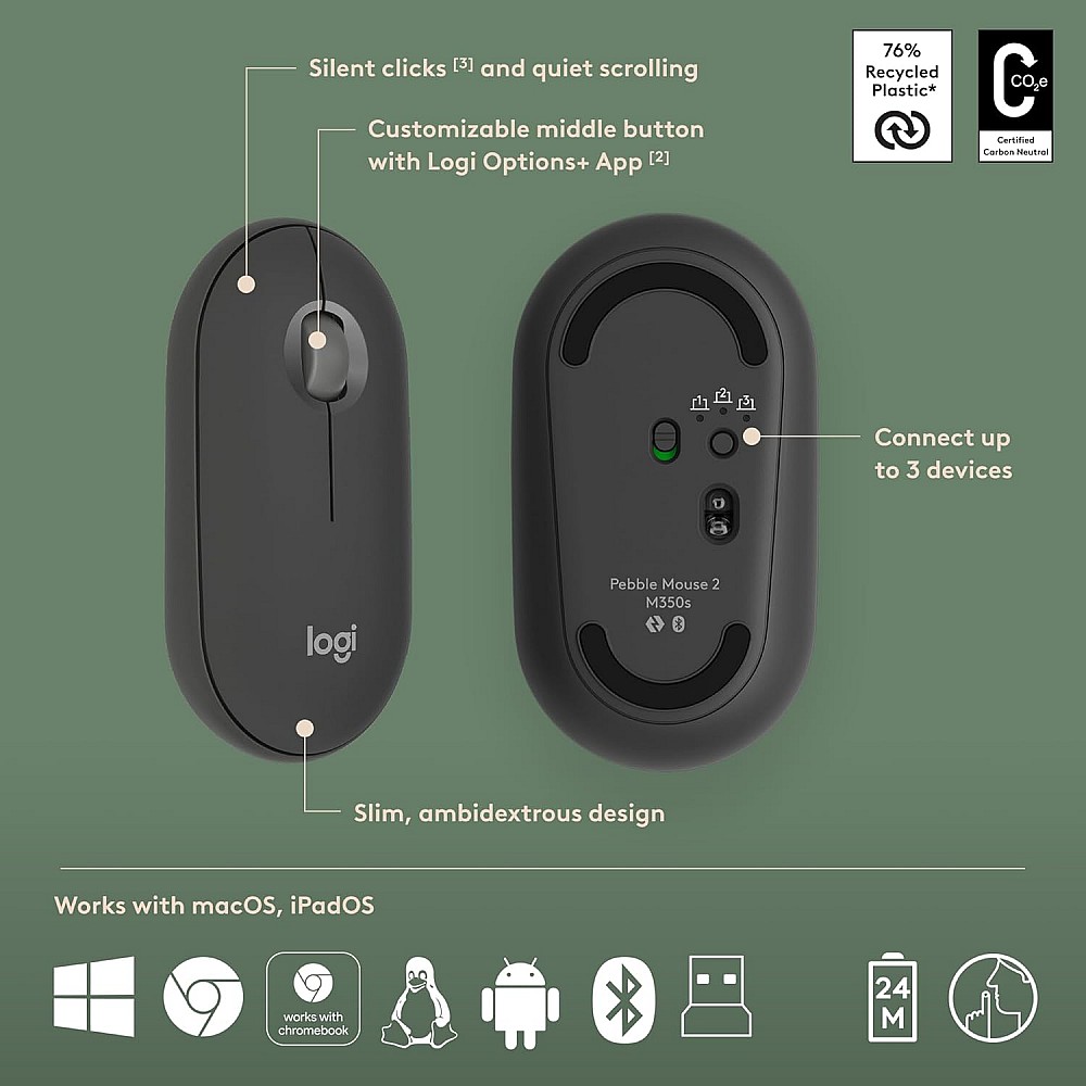 Logitech Pebble 2 Combo Graphite Best Price in India on Thevaluestore.in