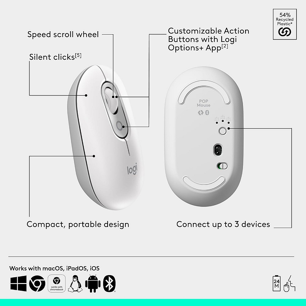 Logitech POP ICON Combo (Off White) Best Price in India on Thevaluestore.in
