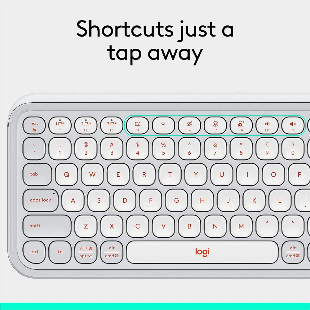 Logitech POP Icon Keys Bluetooth Keyboard (Off White) Best Price in India
