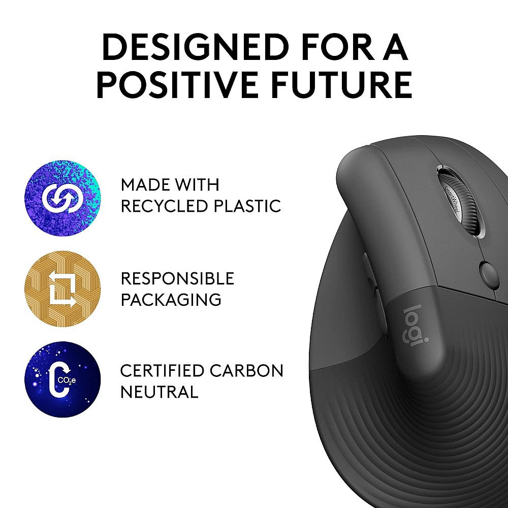 Logitech Lift (Graphite) Best Price in India | Vertical Ergonomic Mouse