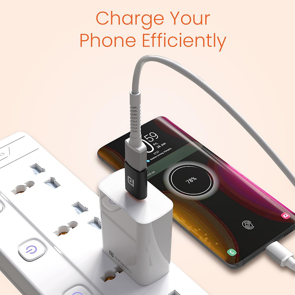 Portronics Bridge Y USB to Type C Adapter Best Price in India on Thevaluestore