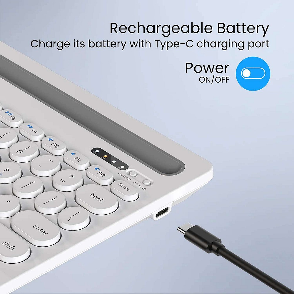 Portronics Bubble Dock Wireless Keyboard (White) Best Price in India