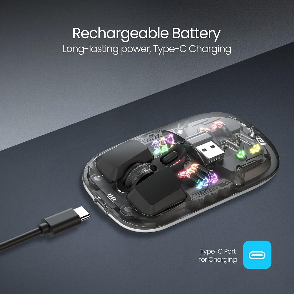 Portronics Toad 5 Transparent Mouse Best Price in India on Thevaluestore.in