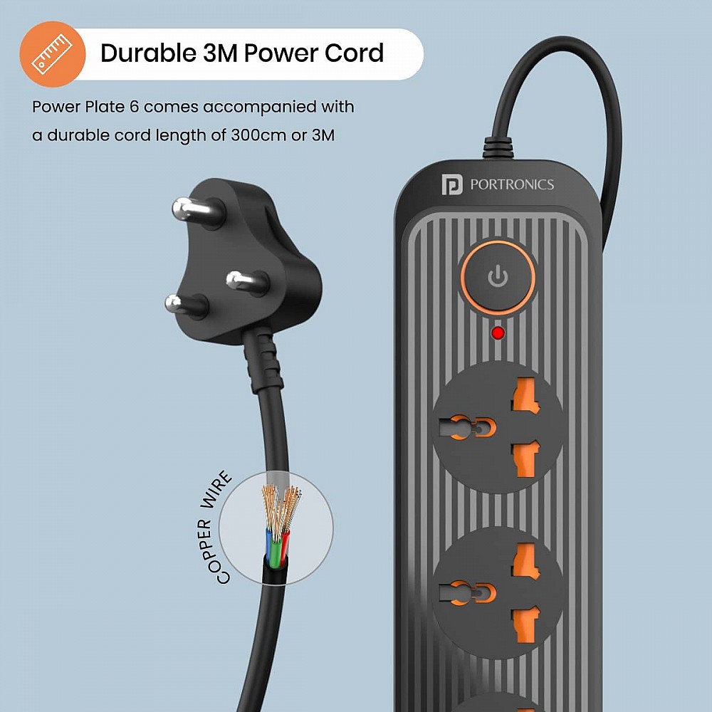 Portronics Power Plate 6 with 4 USB Port Best Price in India on ...