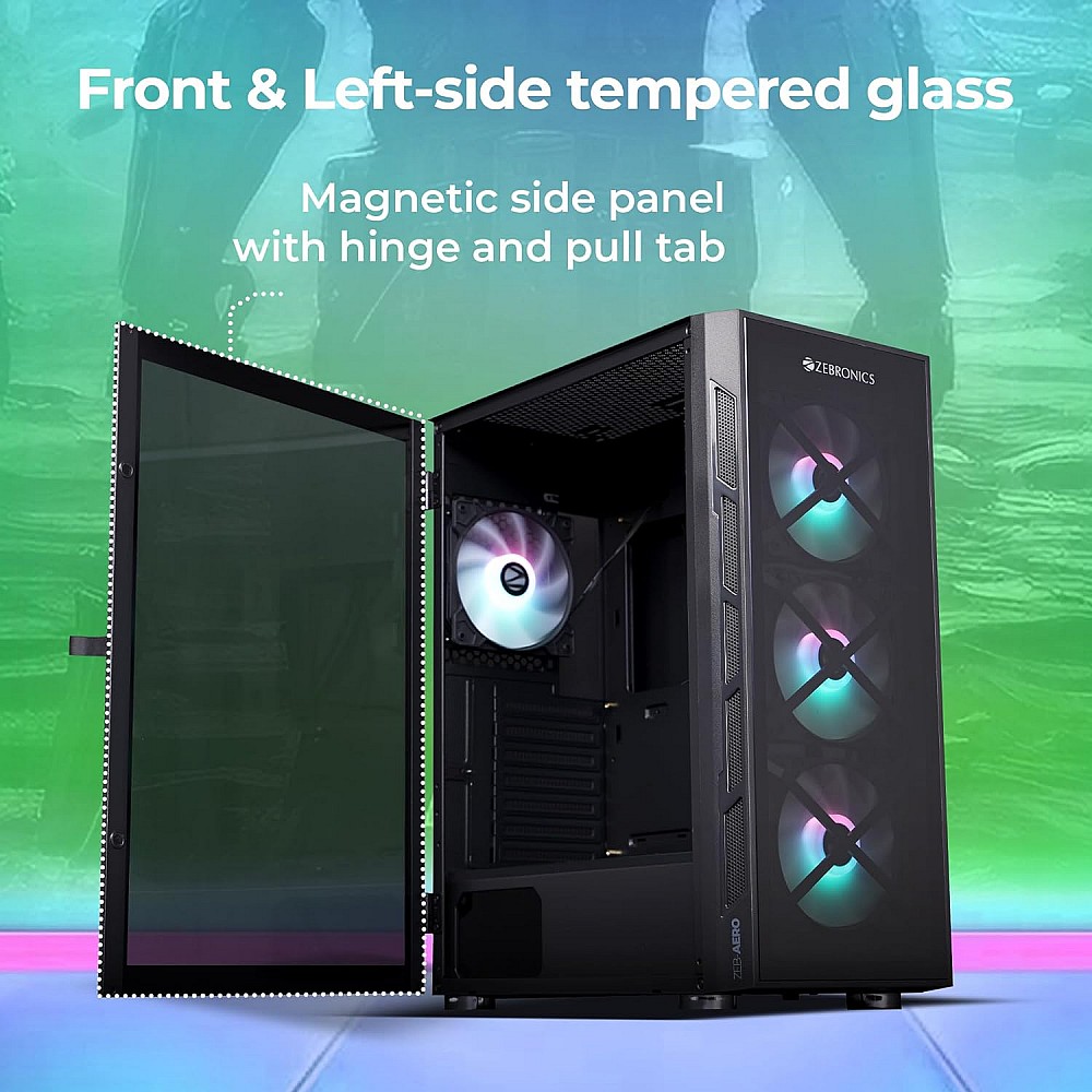 Zebronics Gaming Cabinet Aero-black Best Price in India on Thevaluestore.in