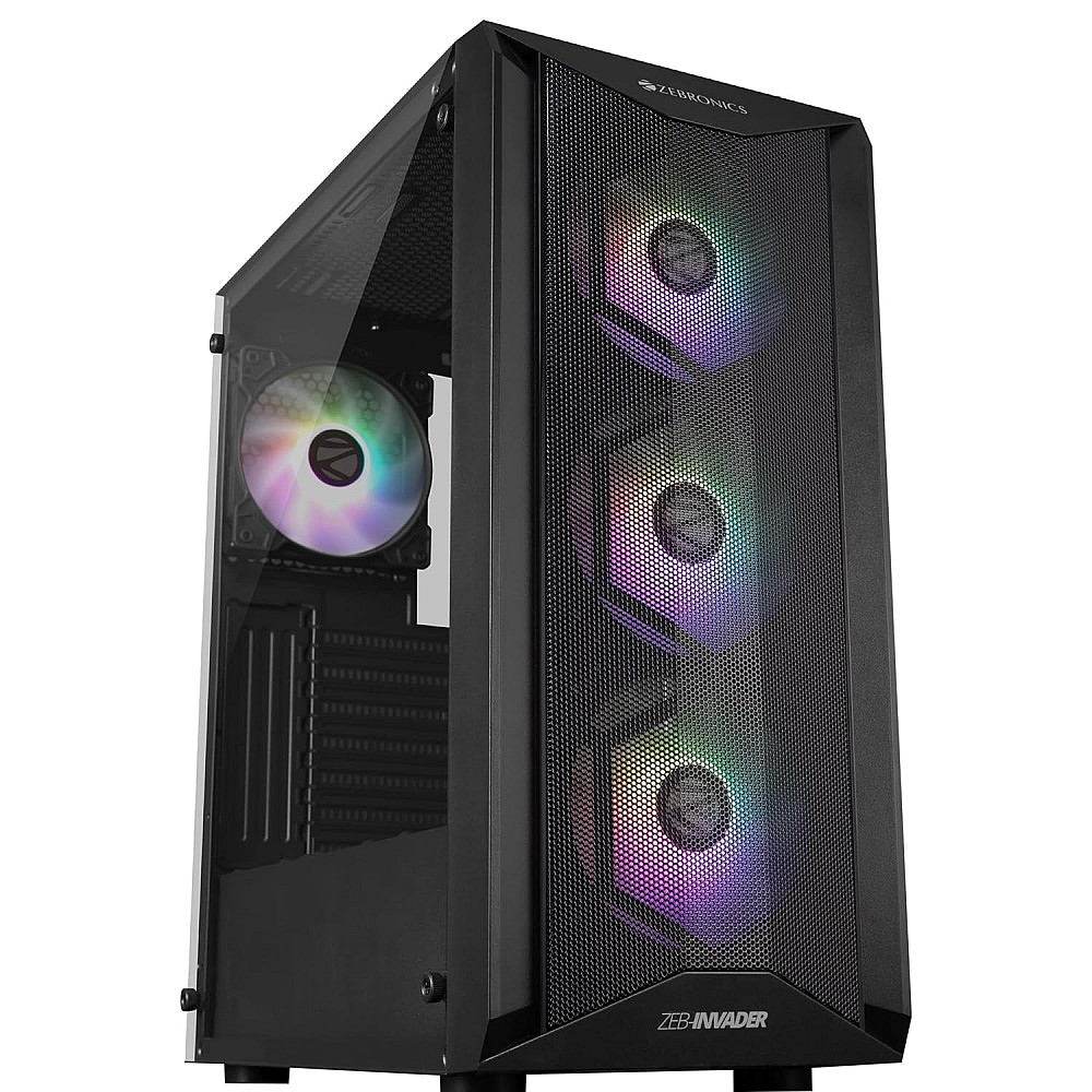 Zeb Invader Black Mid-Tower Gaming Cabinet Best Price in India on ...