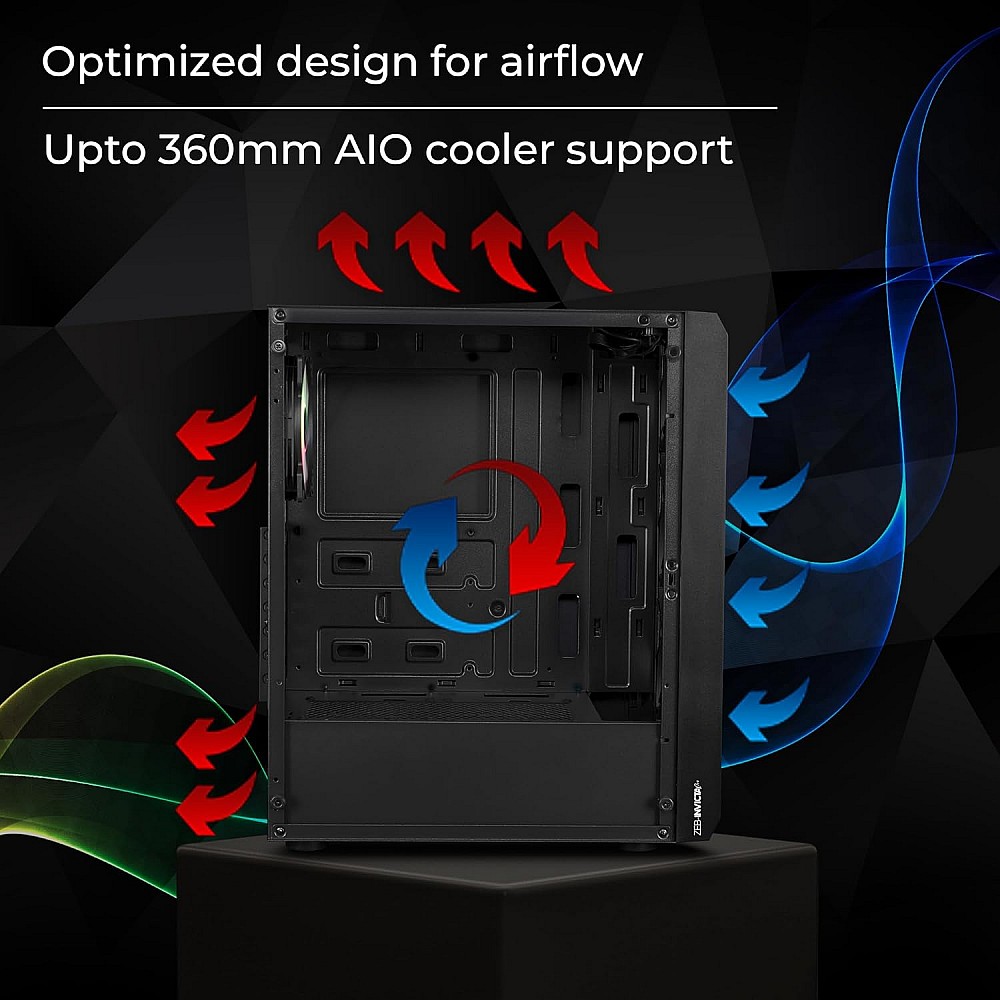 Zeb Invader Black Mid-Tower Gaming Cabinet Best Price in India on ...