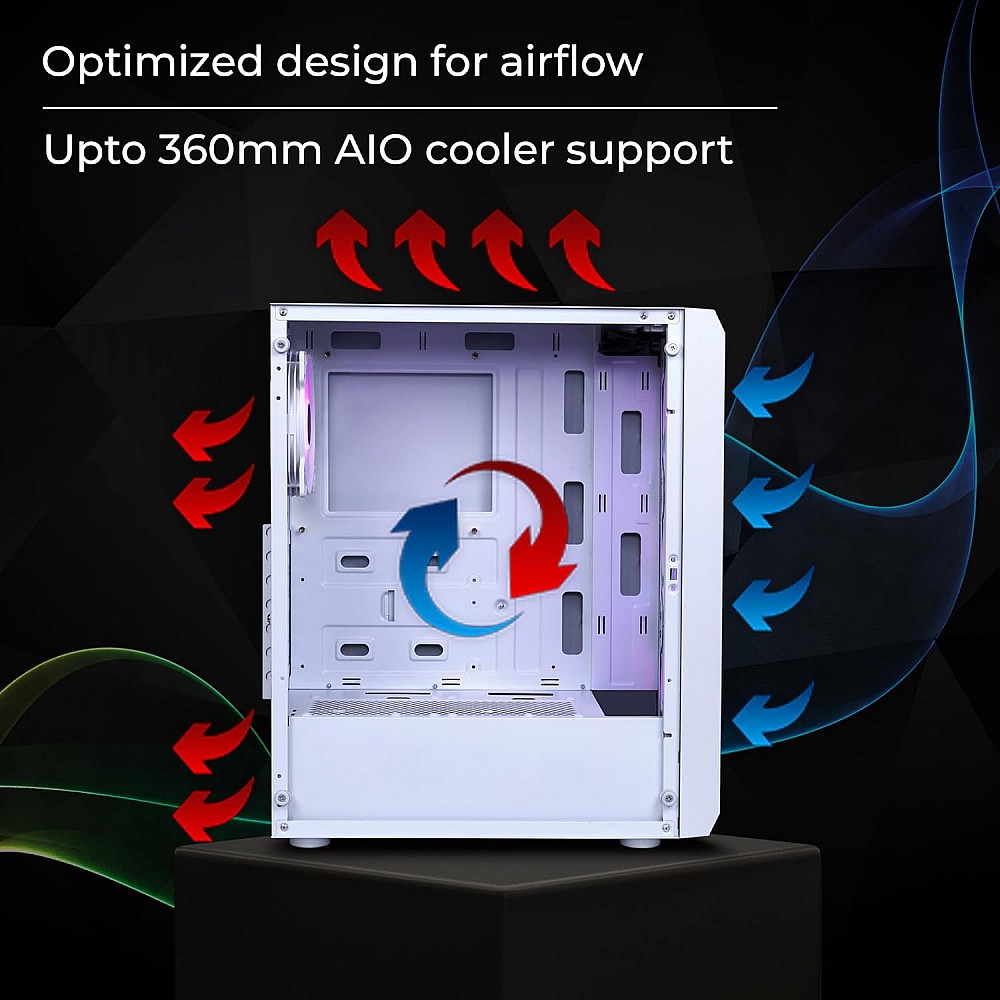 Zeb Invader White Mid-Tower Gaming Cabinet Best Price in India on ...