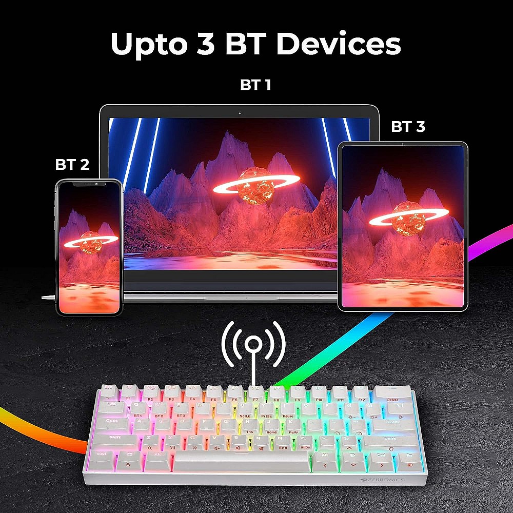 Zebronics Zeb-Max Ninja (White) RGB Mechanical Keyboard Best Price in India