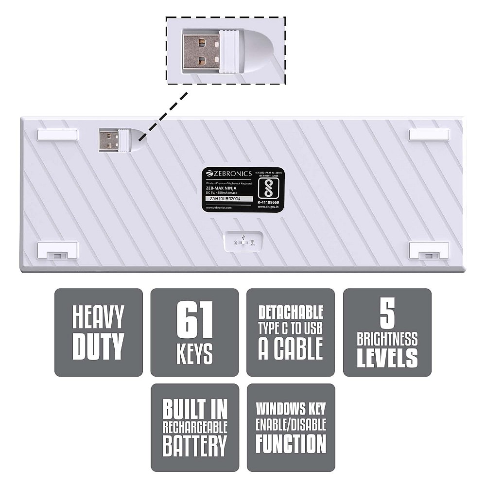 Zebronics Zeb-Max Ninja (White) RGB Mechanical Keyboard Best Price in India