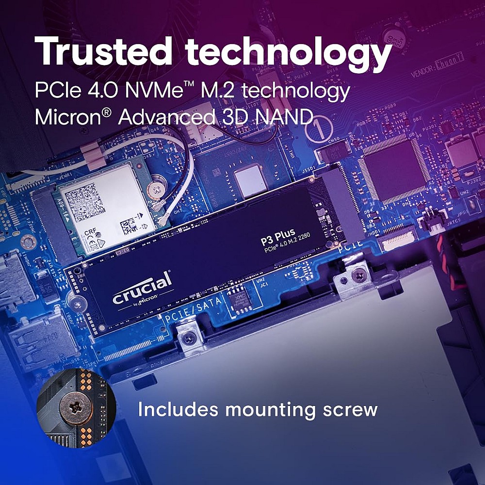 Crucial P3 Plus 1TB NVMe Gen 4 SSD Best Price in India on Thevaluestore