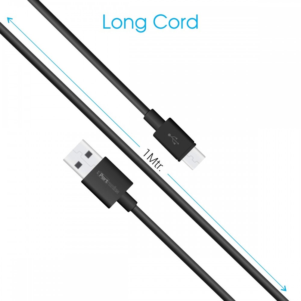 Portronics Konnect Core 1M Micro USB Cable at Offer Price | Thevaluestore.in