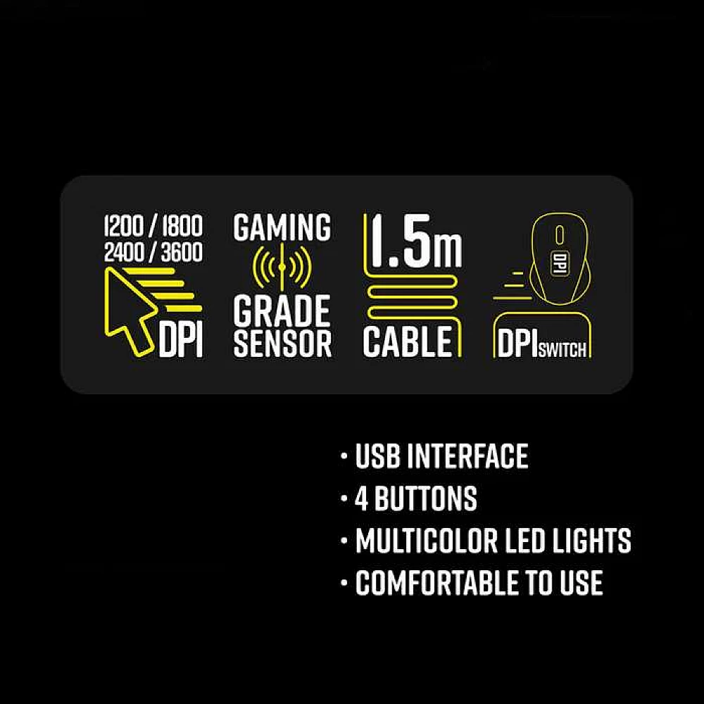 Buy Zebronics Zeb Flash Plug and play Gaming Mouse with LED Lights/ DPI ...