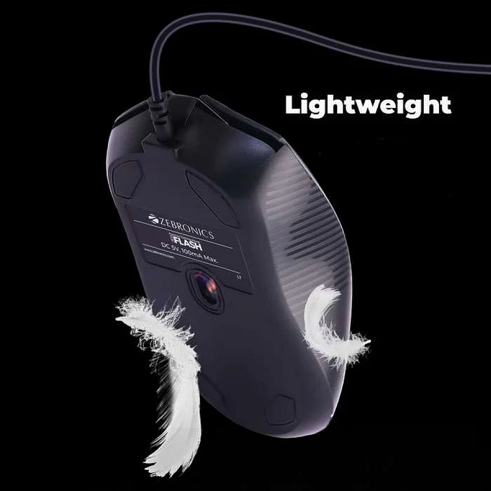 Buy Zebronics Zeb Flash Plug and play Gaming Mouse with LED Lights/ DPI ...