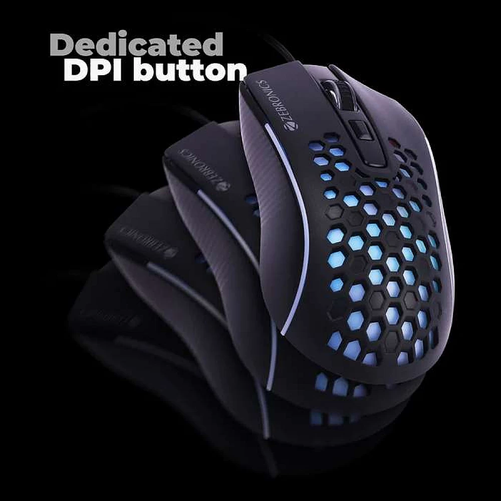 Buy Zebronics Zeb Flash Plug and play Gaming Mouse with LED Lights/ DPI ...