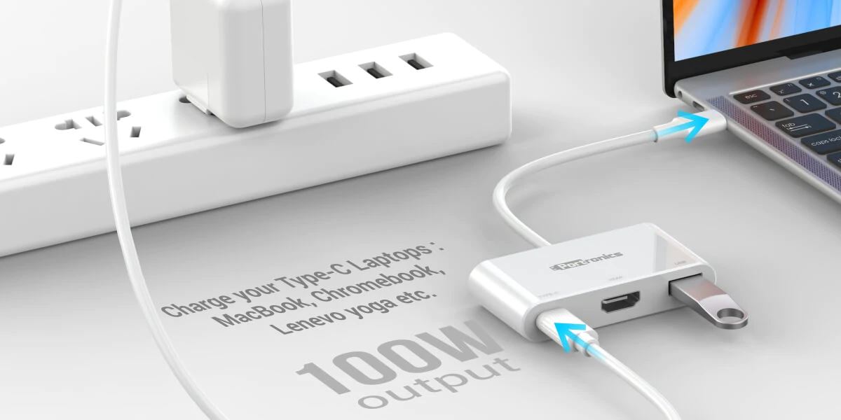Portronics C-Konnect USB-C Multiport Projector Adapter - 4K Video Quality