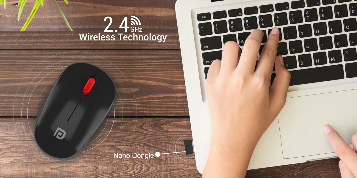 Portronics Toad 12 Wireless Mouse - 2.4Ghz/ Optical Sensor/ 1600 DPI (Blue)