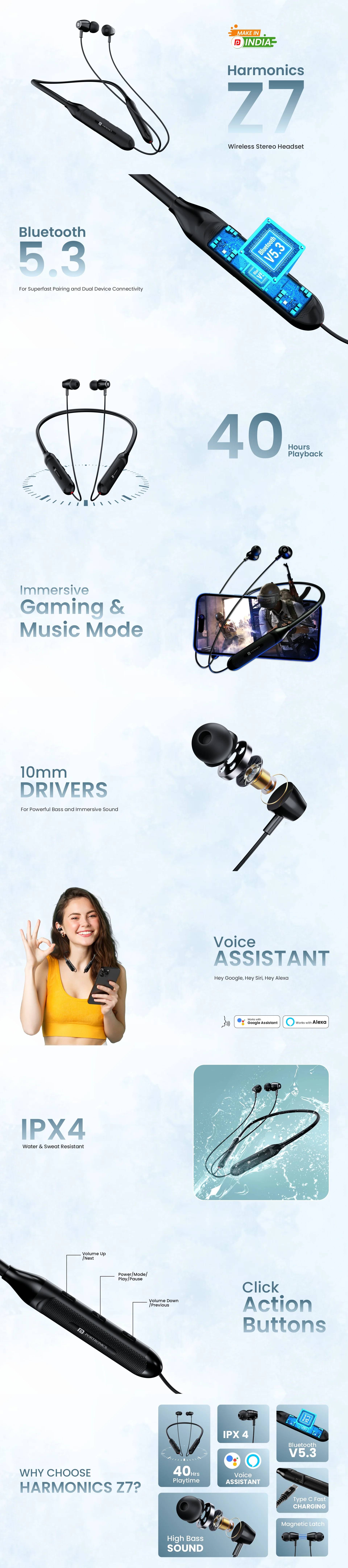 Portronics Harmonics Z7 Earphones Best Price in India on Thevaulestore.in