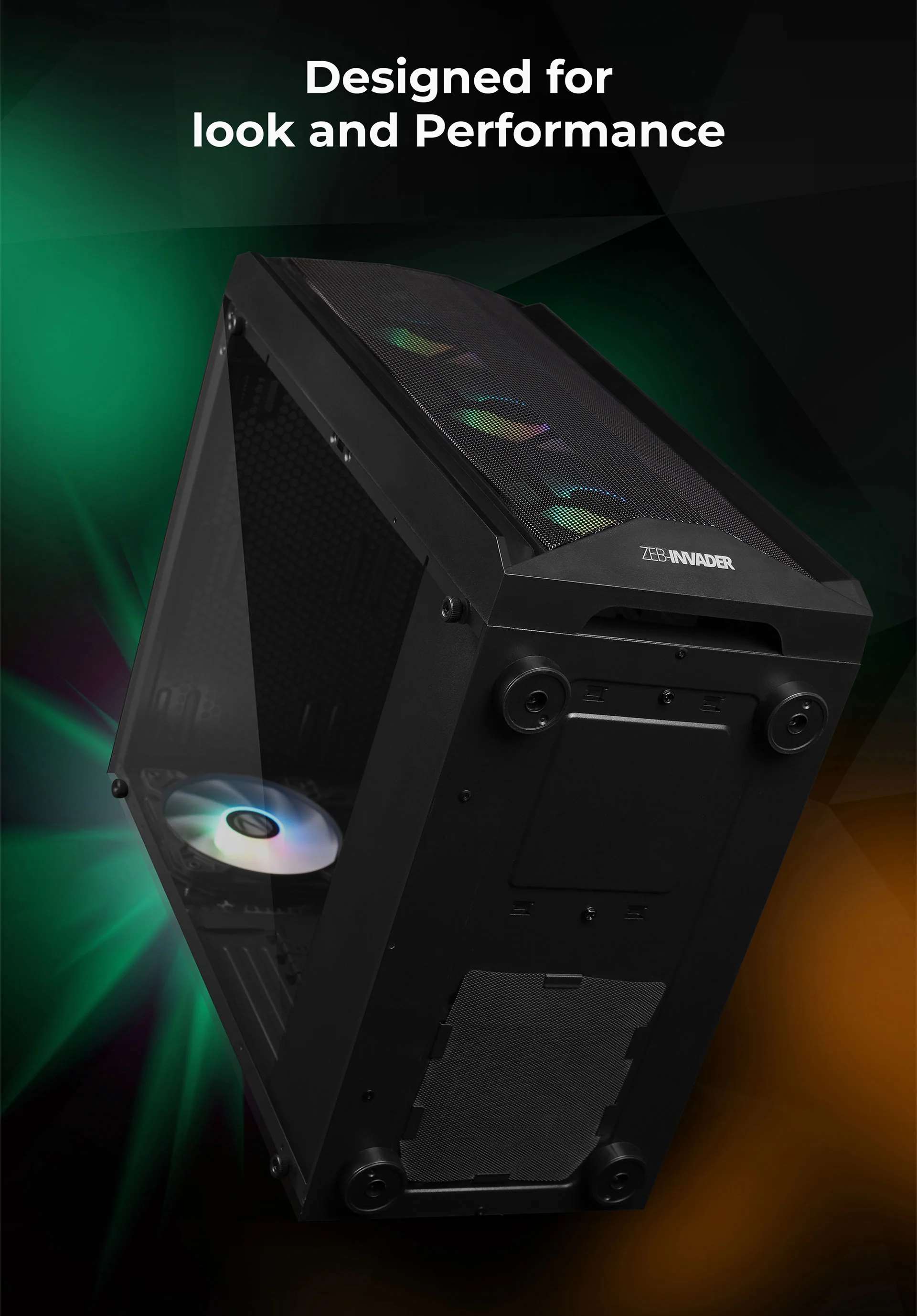 Zeb Invader Black Mid-Tower Gaming Cabinet Best Price in India on ...