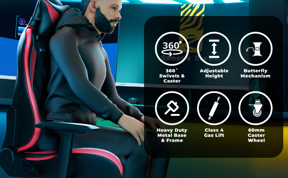 Zebronics GC2000 Premium Gaming Chair Stand Best Price in India on ...